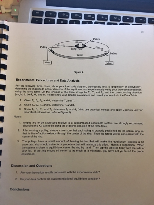 4 5 Lab 103: Translational Static Equilibrium-Force | Chegg.com