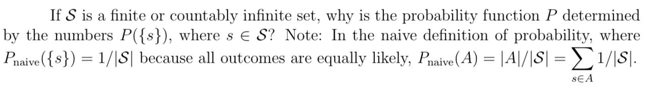If S is a finite or countably infinite set, why is | Chegg.com