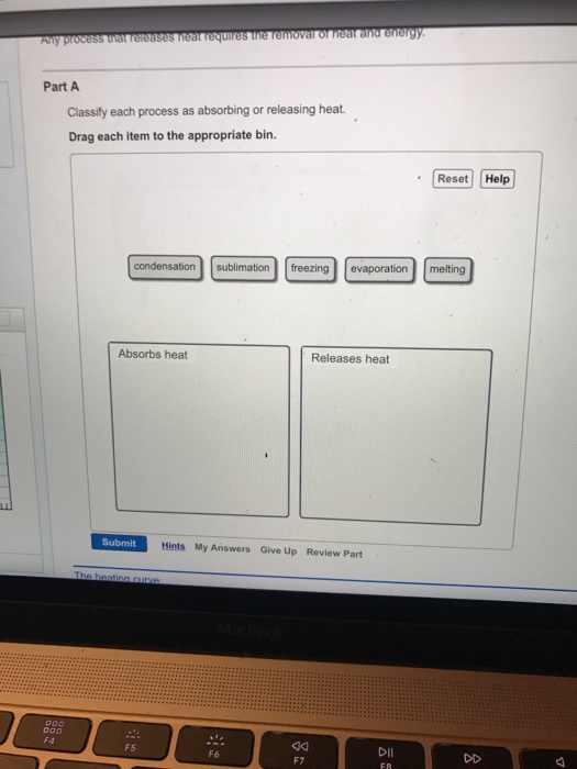 Solved Part A Classify each process as absorbing or | Chegg.com Solved Part A Classify each process as absorbing or | Chegg.com