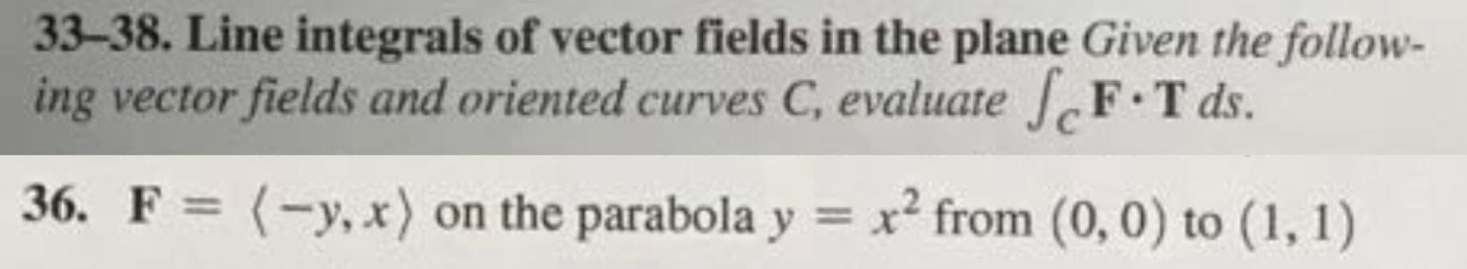Solved 33–38. Line integrals of vector fields in the plane | Chegg.com