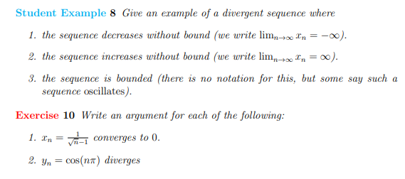 Solved Student Example 8 Give an example of a divergent | Chegg.com