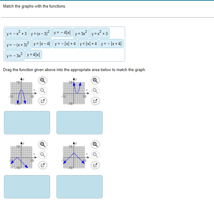 Solved Match the graphs with the functions. | Chegg.com