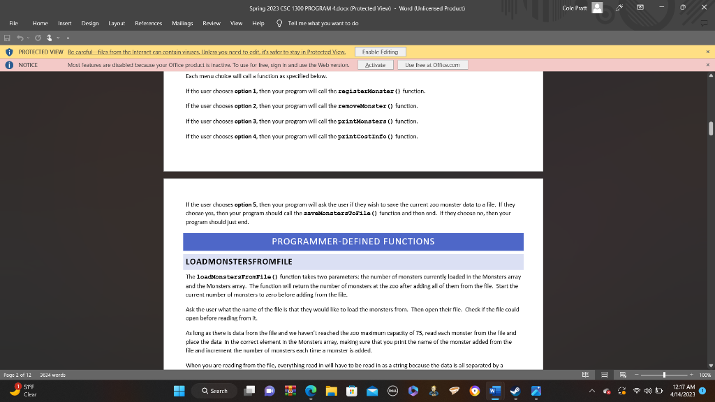 Solved This needs to be in C++ and make sure you make all 4 | Chegg.com