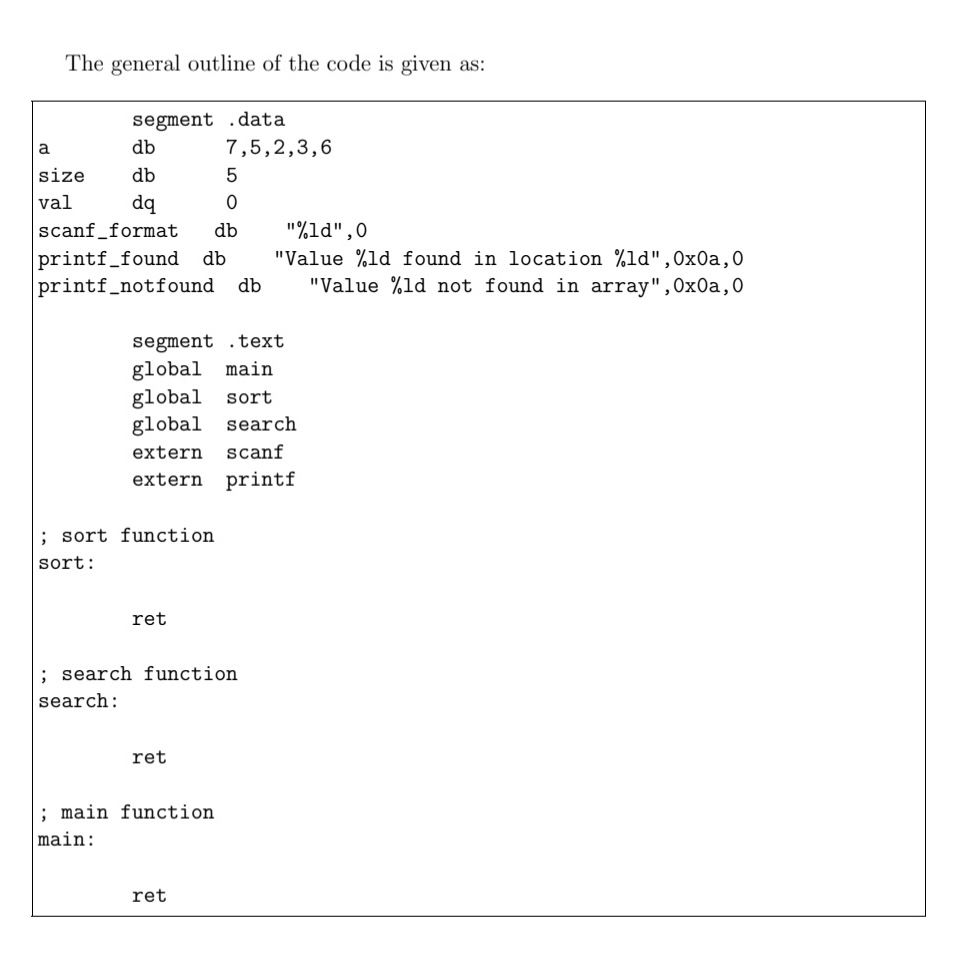 Solved The general outline of the code is given as: segment | Chegg.com