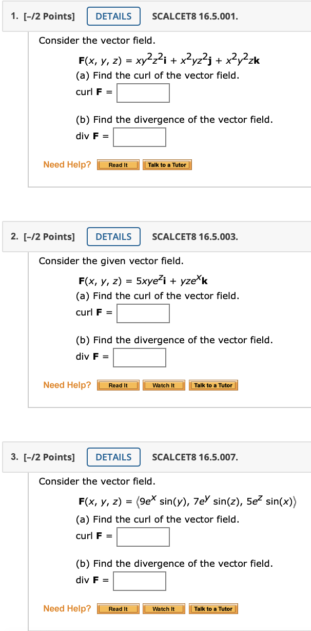Solved 1. [-12 Points] DETAILS SCALCET8 16.5.001. + Consider | Chegg.com