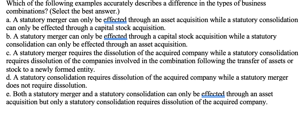 Solved a Which of the following examples accurately | Chegg.com