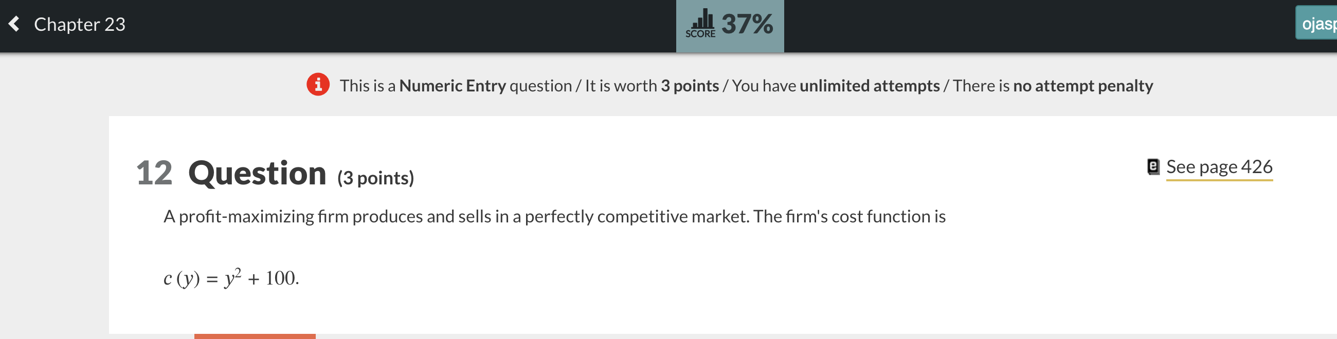 Solved (i) This is a Numeric Entry question / It is worth 3 | Chegg.com