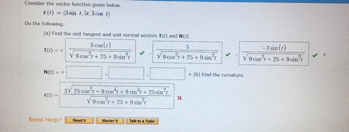 Solved Consider the vector function given below. r(t)-(3sin | Chegg.com