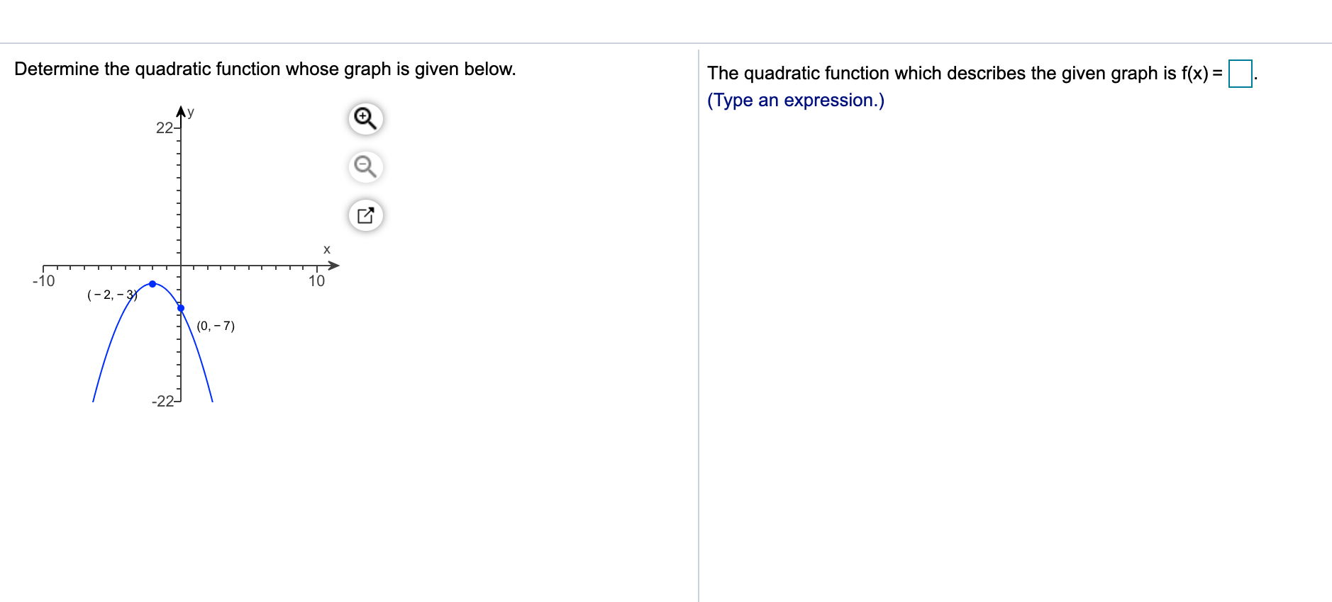 Solved Determine the quadratic function whose graph is given | Chegg.com