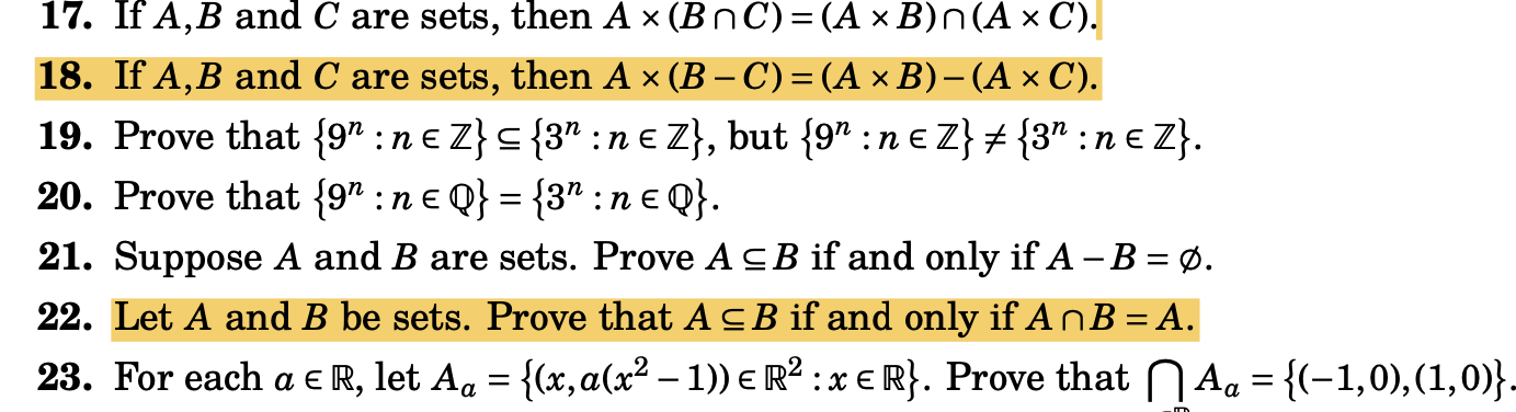 Solved Х 17. If A,B and C are sets, then A ~ (B nC)=(A x B) | Chegg.com