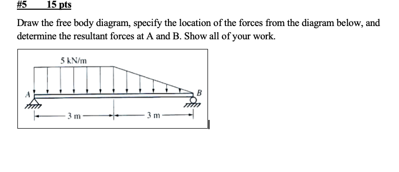 Solved #5 15 pts Draw the free body diagram, specify the | Chegg.com