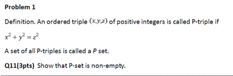 Solved Problem 1 Definition. An ordered triple (xy,z) of | Chegg.com