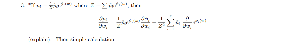 If pi=1Ztilde(p)ieφi(w) where | Chegg.com If pi=1Ztilde(p)ieφi(w) where | Chegg.com