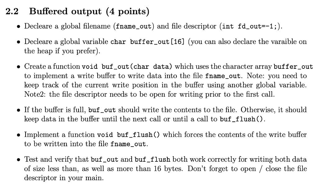 Solved Write a C program which uses the system call C API to | Chegg.com