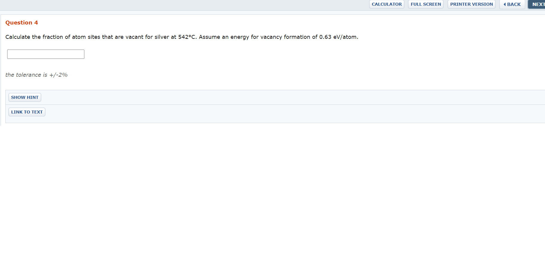 Solved CALCULATOR FULL SCREEN PRINTER VERSION BACK NEXT | Chegg.com
