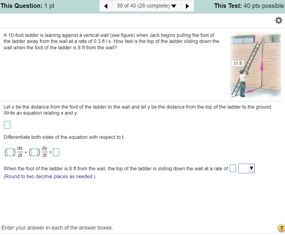 Solved This Question: 1 pt 39 of 40 (28 complete) This Test: | Chegg.com