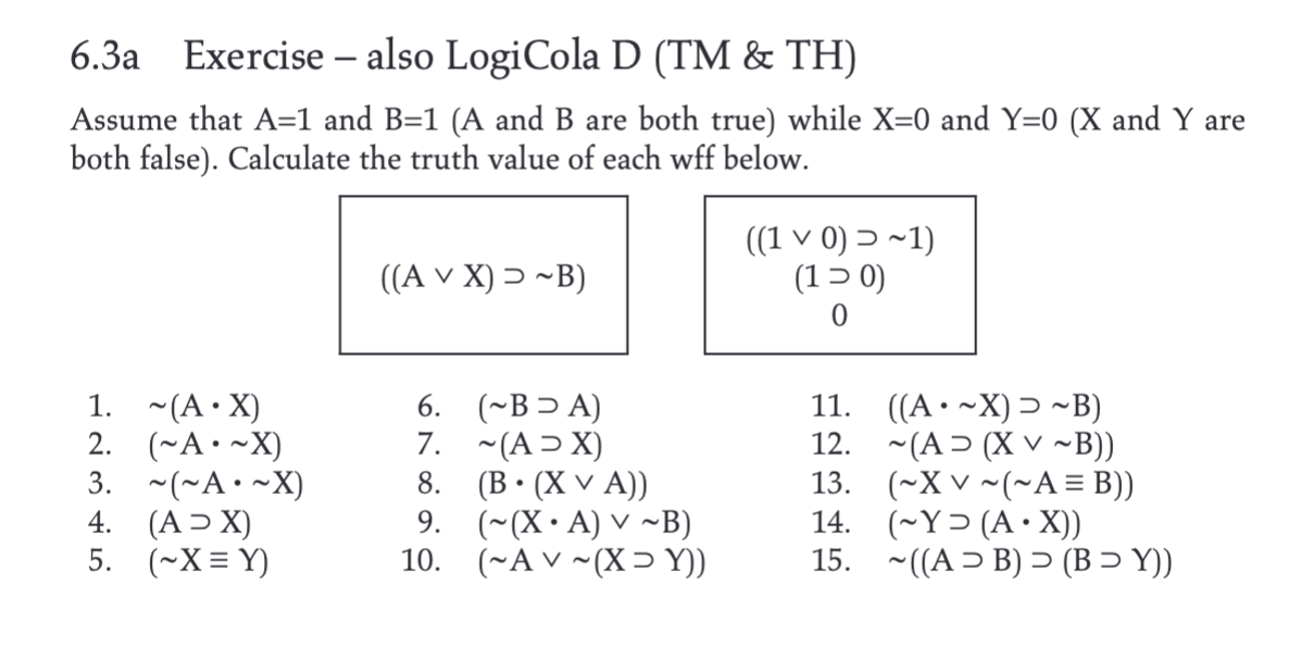 Solved 6.3a Exercise - ﻿also LogiCola D (TM & TH)Assume that | Chegg.com