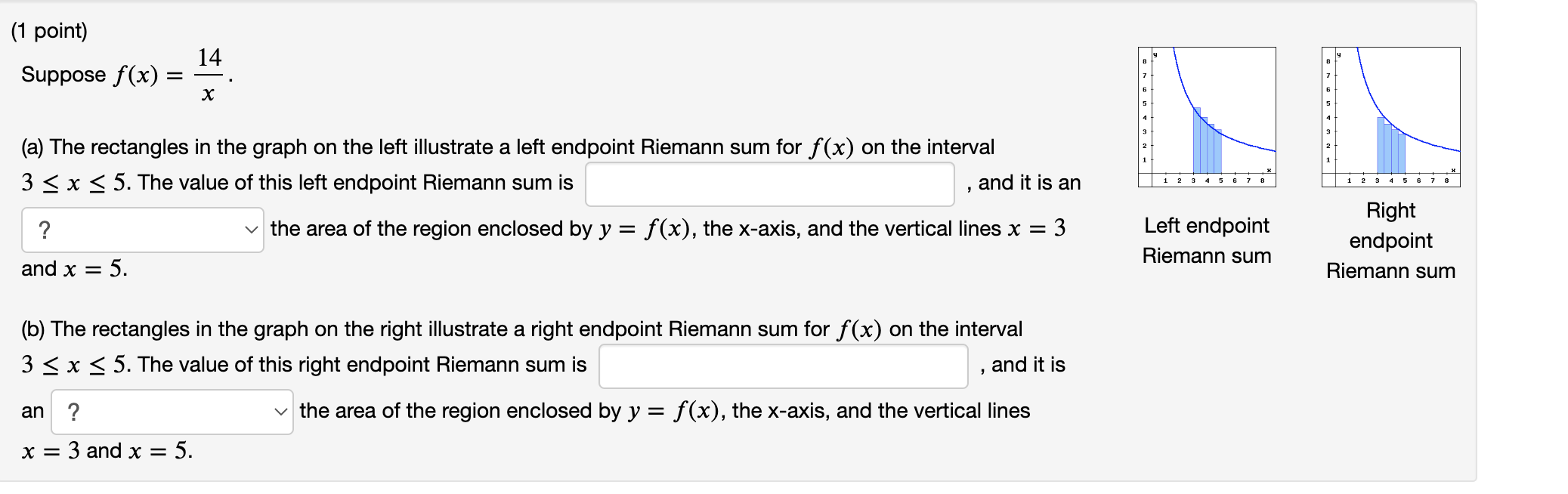 Solved (1 point) Suppose f(x)=x14 (a) The rectangles in the | Chegg.com