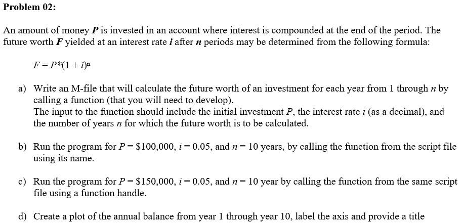 Solved Complete the following problem by writing a code in | Chegg.com