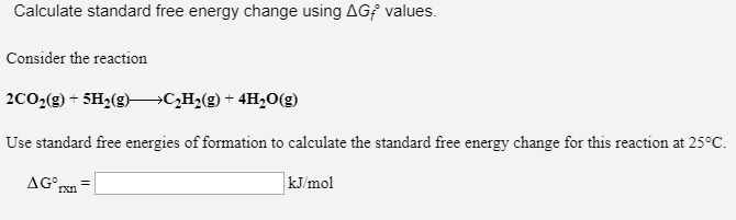 Solved Calculate standard free energy change using AG | Chegg.com