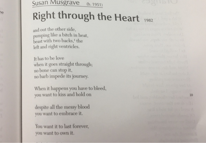 Susan Susan Musgrave (b. 1951) Right through the | Chegg.com