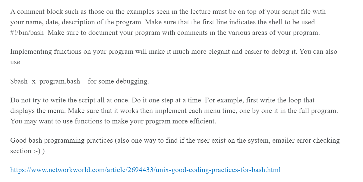 Solved Write a bourne (bash) script that will continuously | Chegg.com