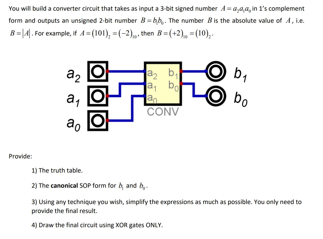 Solved You will build a converter circuit that takes as | Chegg.com