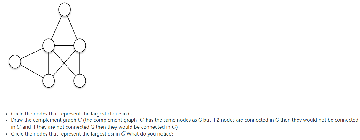 Solved - Circle the nodes that represent the largest clique | Chegg.com