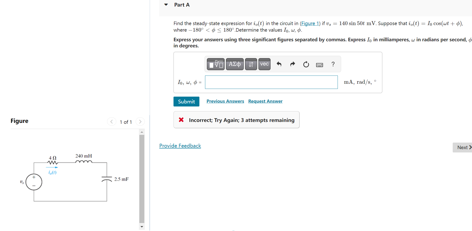 Solved Find the steady-state expression for io(t) in the | Chegg.com