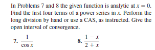 Solved In Problems 7 and 8 the given function is analytic at | Chegg.com