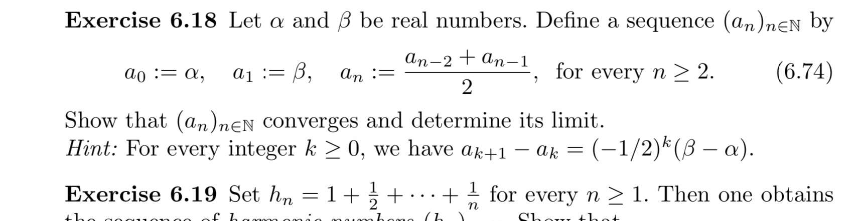 Solved Exercise 6.18 Let α and β be real numbers. Define a | Chegg.com