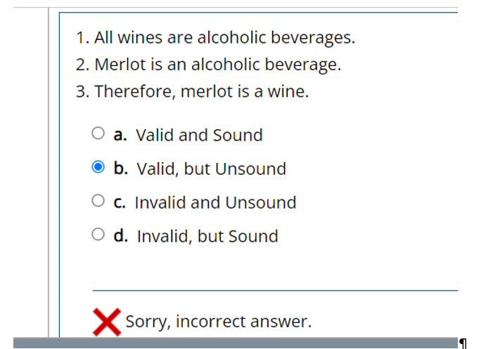 Solved All wines are alcoholic beverages.Merlot is an | Chegg.com