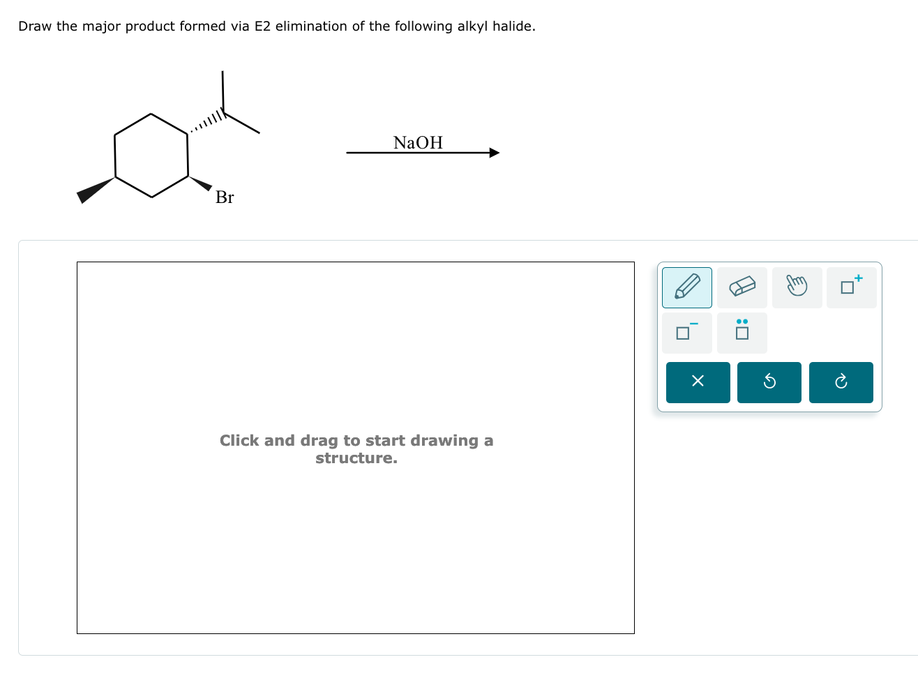 Solved Draw the major product formed via E2 ﻿elimination of | Chegg.com