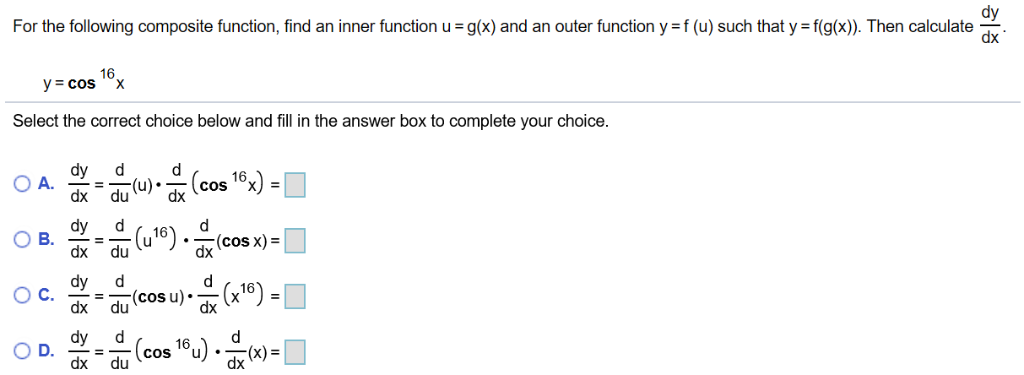 Solved Identify the inner and outer functions in the | Chegg.com