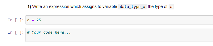 Solved 1) Write an expression which assigns to variable the | Chegg.com