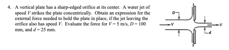 Solved 4. A vertical plate has a sharp-edged orifice at its | Chegg.com