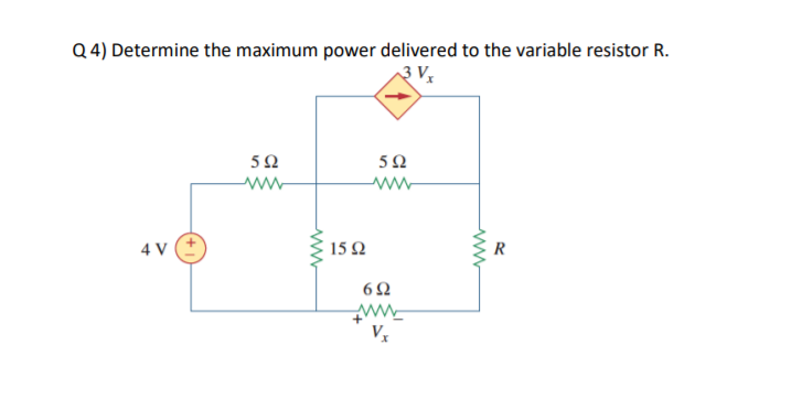 Solved Determine the maximum power delivered to the | Chegg.com