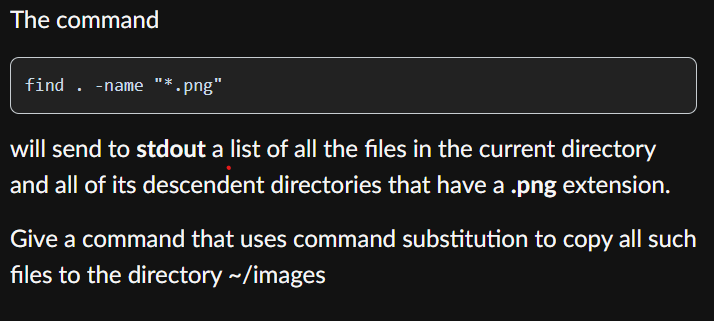 Solved The command find . -name "*.png" will send to stdout | Chegg.com