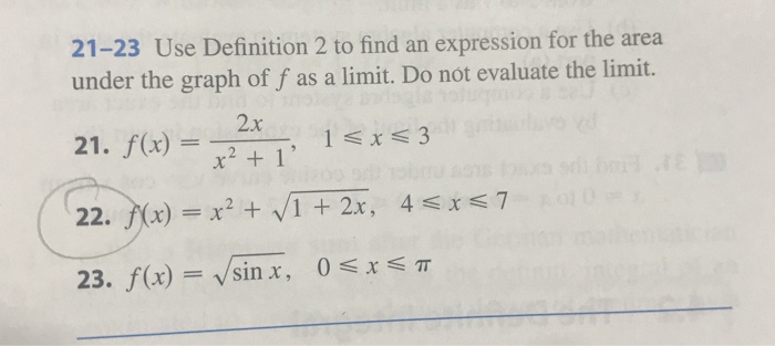 Solved 21-23 Use Definition 2 to find an expression for the | Chegg.com Solved 21-23 Use Definition 2 to find an expression for the | Chegg.com