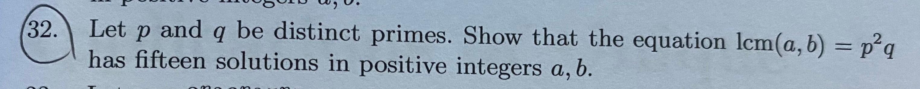 Solved 32. Let p and q be distinct primes. Show that the | Chegg.com