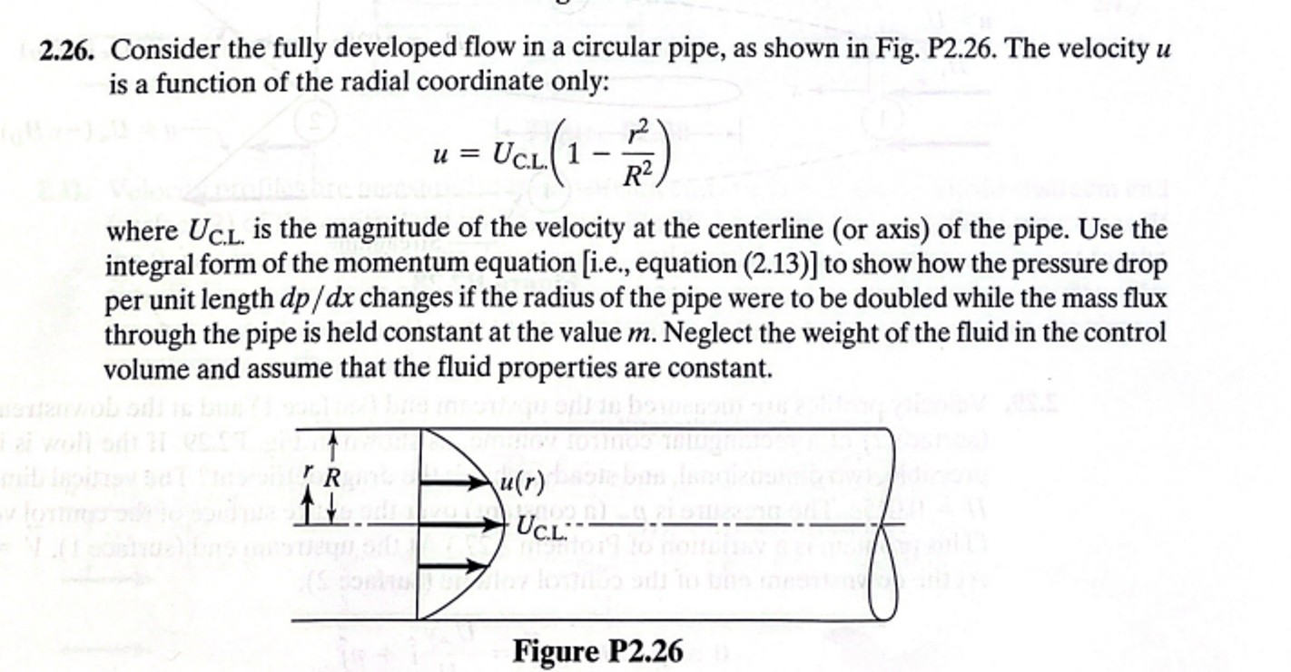 Solved 2.26. ﻿Consider the fully developed flow in a | Chegg.com
