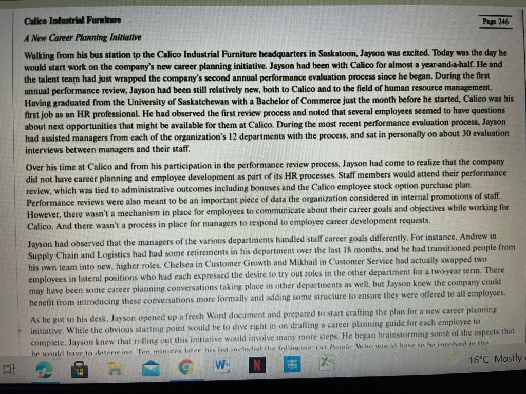 Solved Calico Industry Furniture – A New Career | Chegg.com