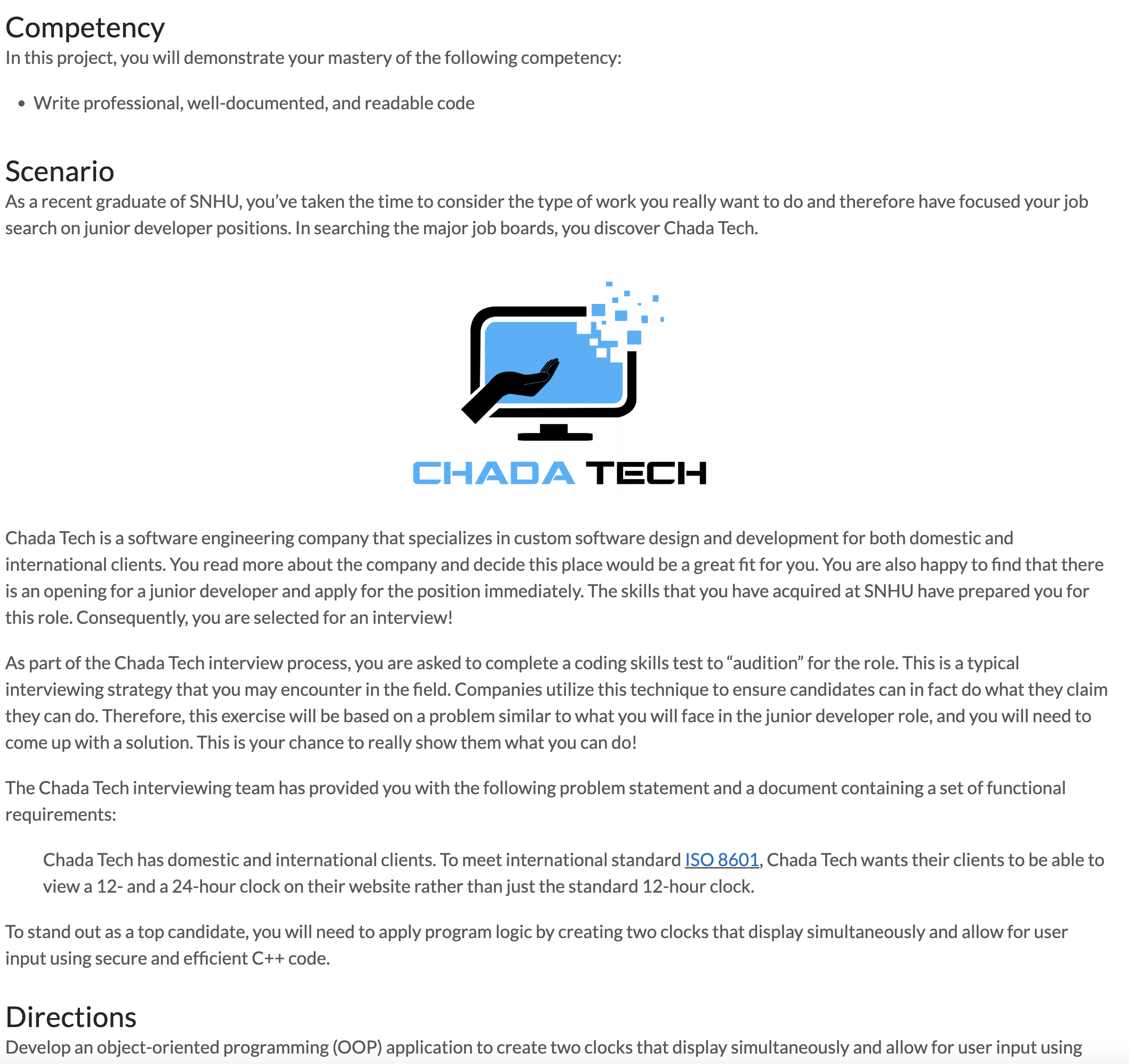 Solved Competency In this project, you will demonstrate your | Chegg.com