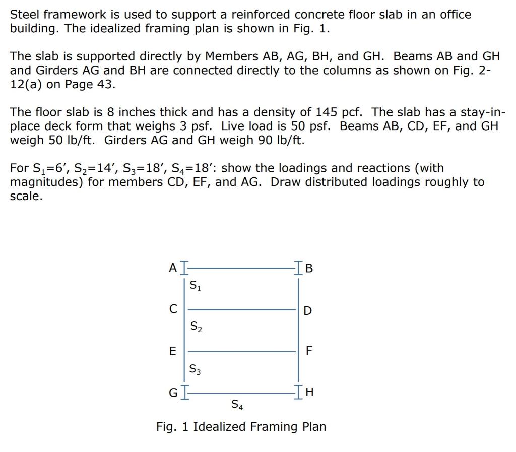 Solved Steel framework is used to support a reinforced | Chegg.com