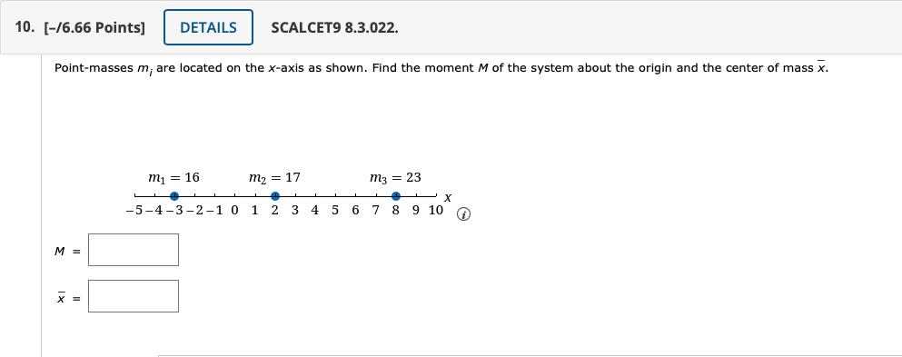 Solved Point-masses mi are located on the x-axis as shown. | Chegg.com