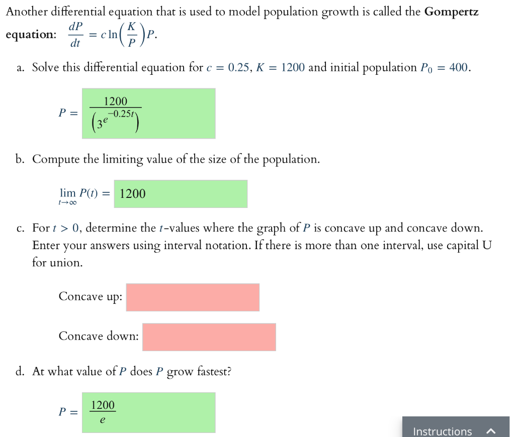 Solved Another differential equation that is used to model | Chegg.com