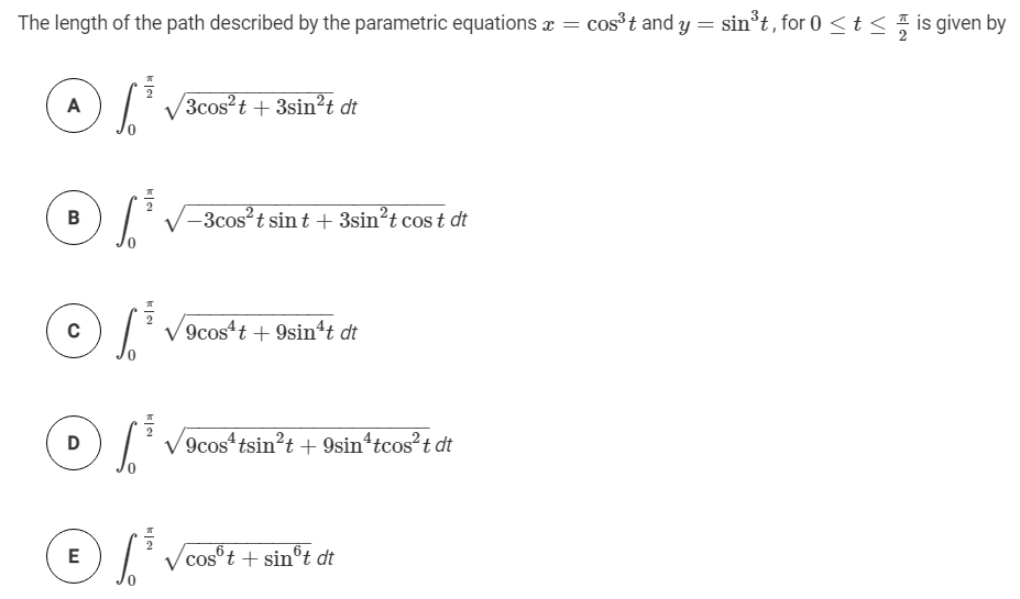 Solved The length of the path described by the parametric | Chegg.com