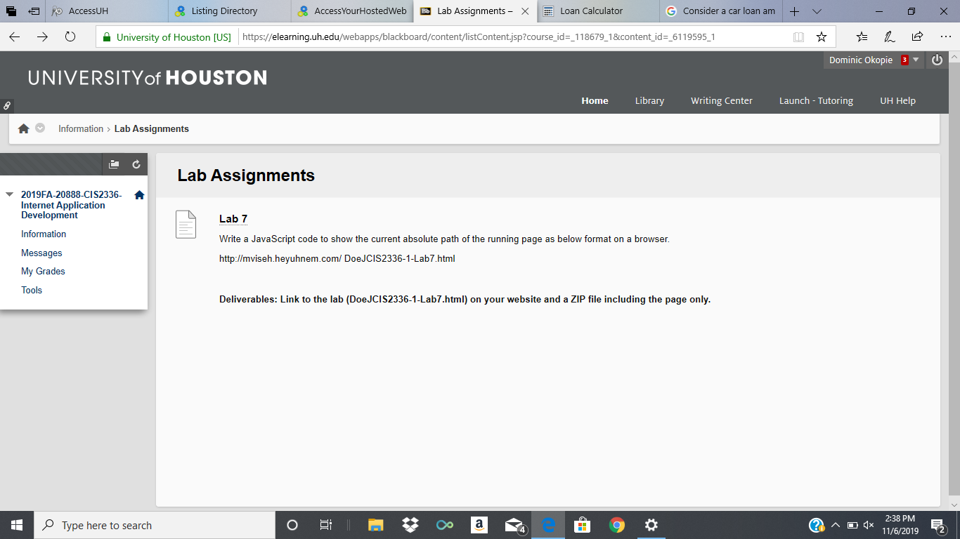Solved 5 5 po AccessUH Listing Directory & | Chegg.com