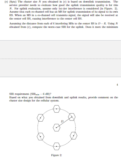 3. (28pts) Consider a cellular system with hexagonal | Chegg.com