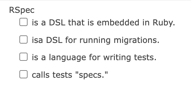 Solved is a DSL that is embedded in Ruby. isa DSL for | Chegg.com